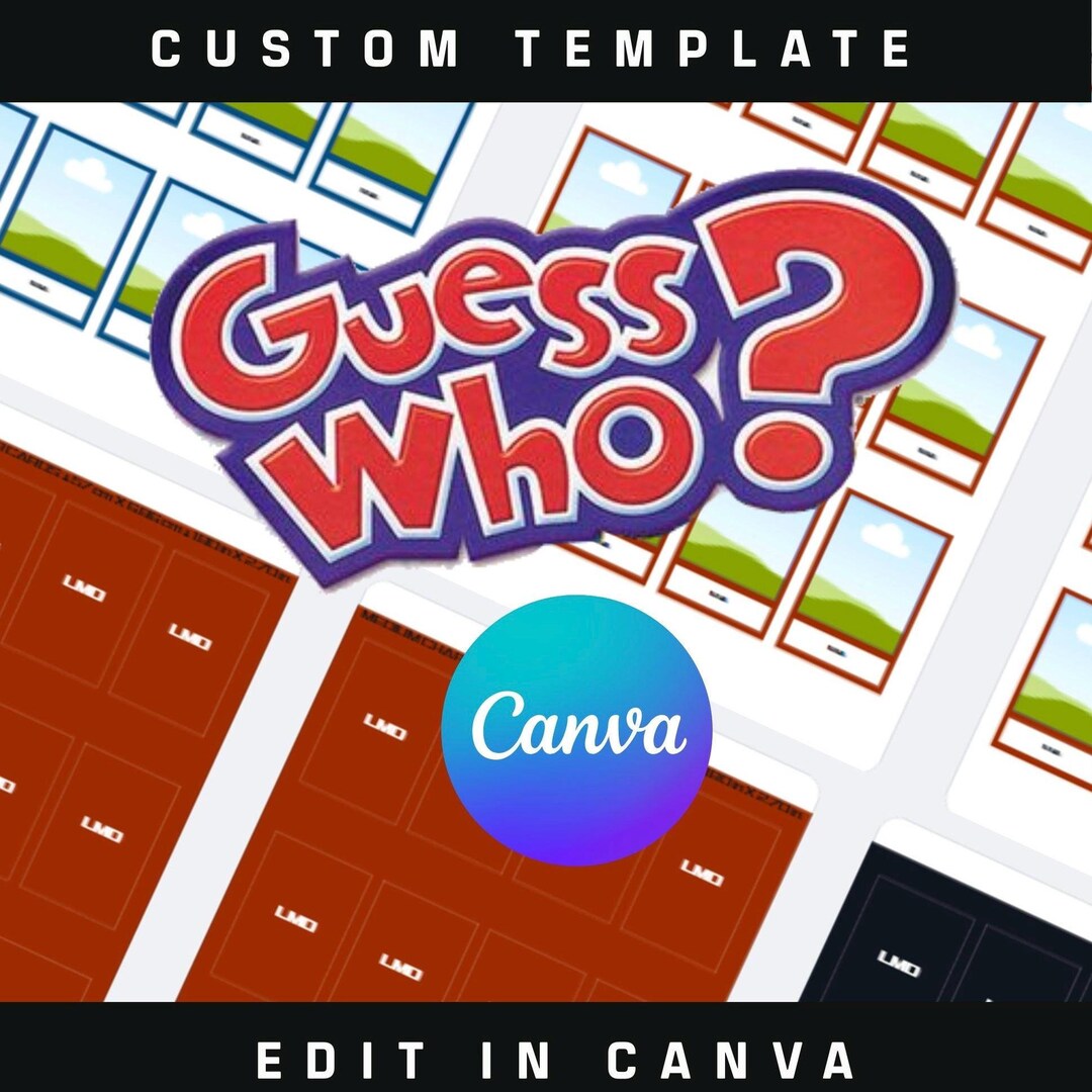 Editable Guess Who Canva Templates | Blank Guess Who Template | Party ...