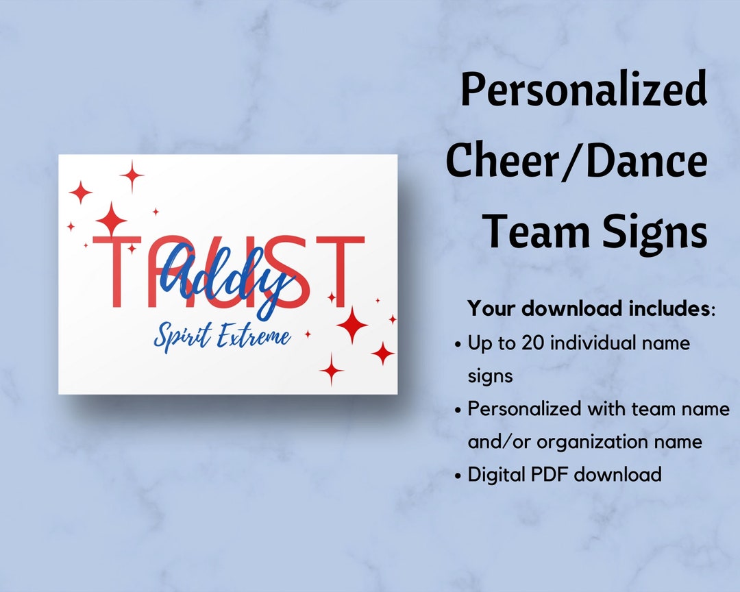 Personalized Cheer/dance Team Signs Perfect for Camps, Competitions ...