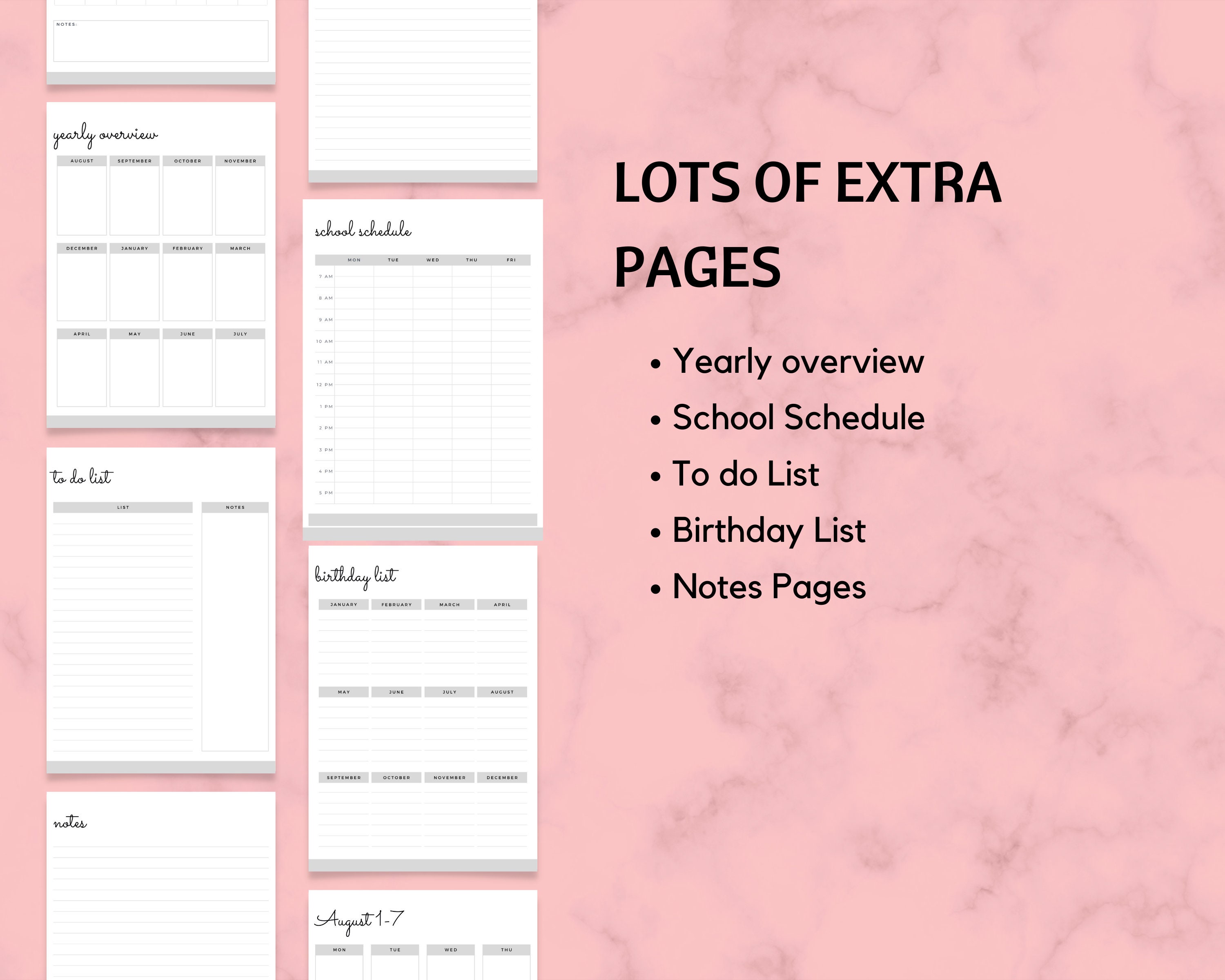 Personalized Printable Planner 2022-2023 for Teachers, Students ...