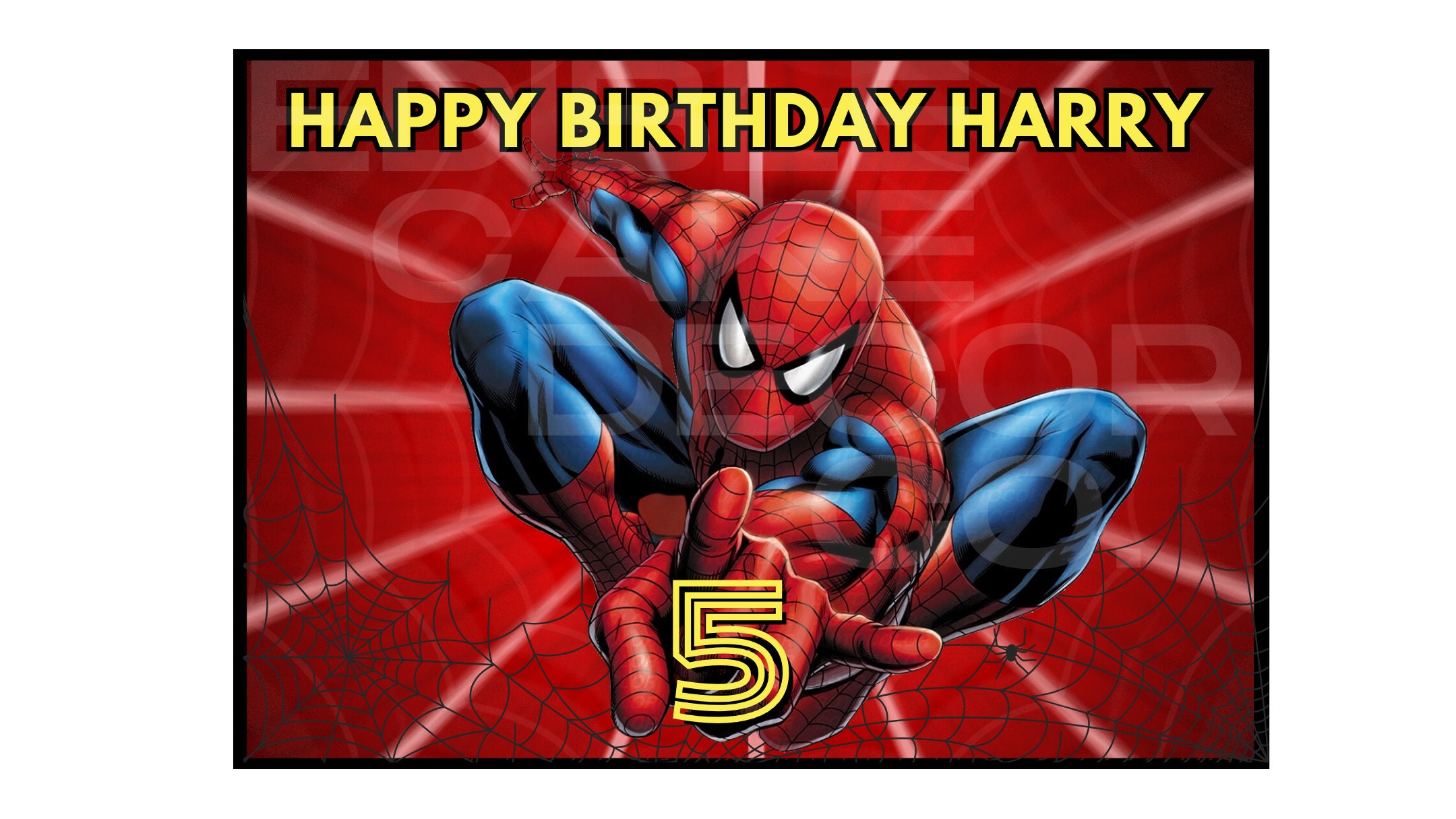 COSTCO/ RECTANGLE SPIDERMAN Cake Topper - Etsy