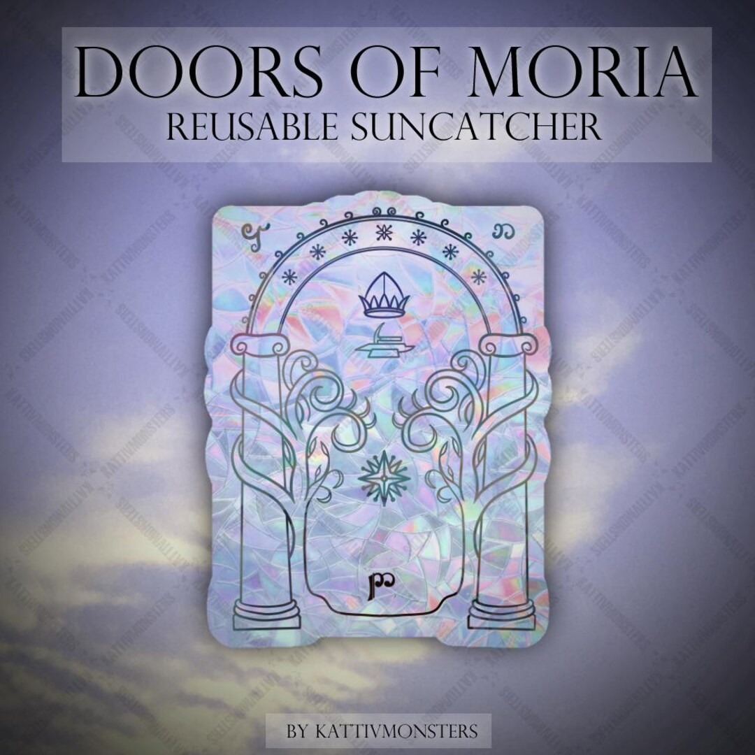 Doors of Moria - LOTR Inspired Reusable Suncatcher - Window Reusable ...