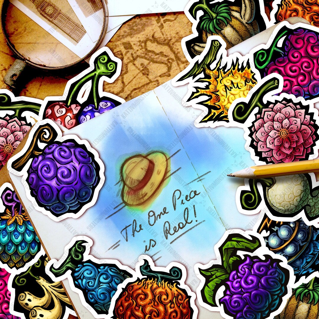 Devil Fruits Laminated Vinyl Stickers - One Piece Devil Fruit - Etsy