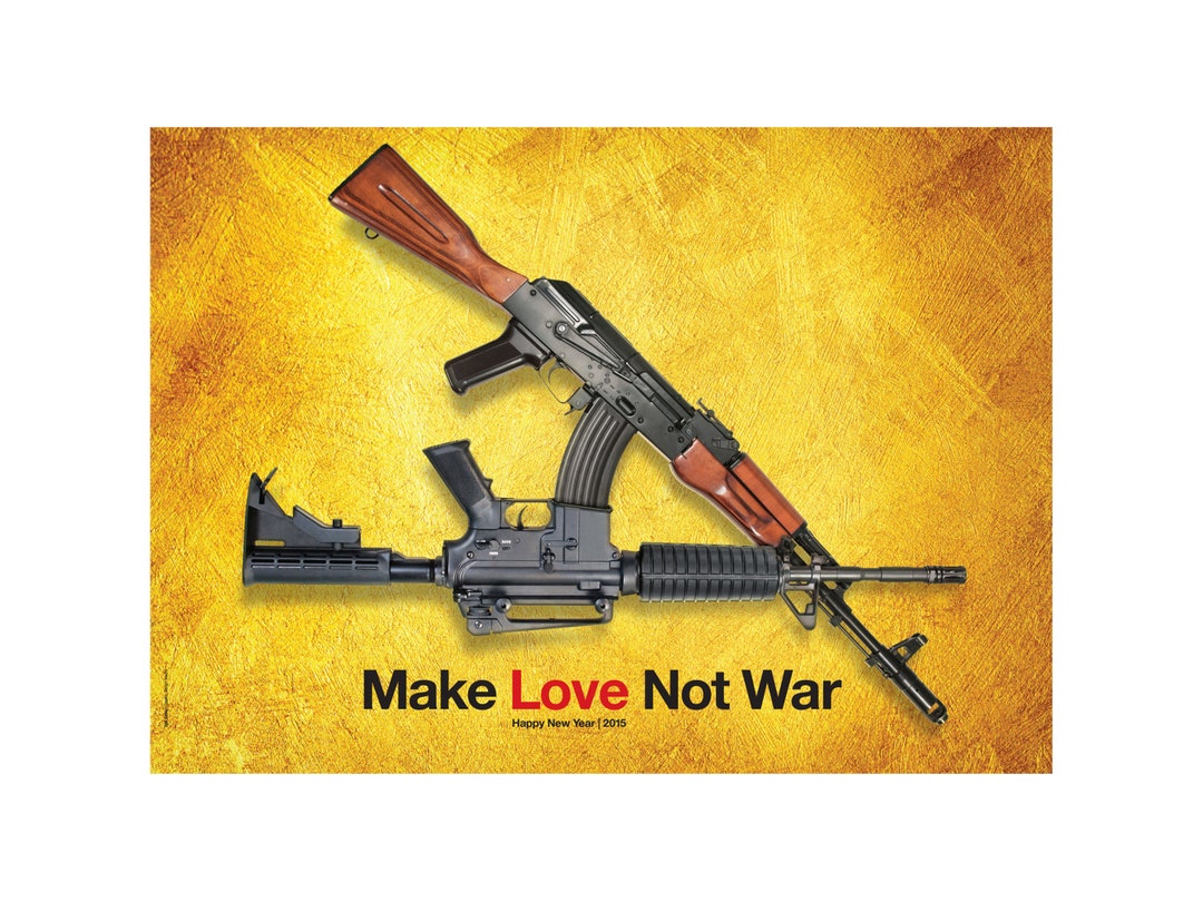 Poster - "make Love Not Ware", Social Poster, Against Wars Poster ...