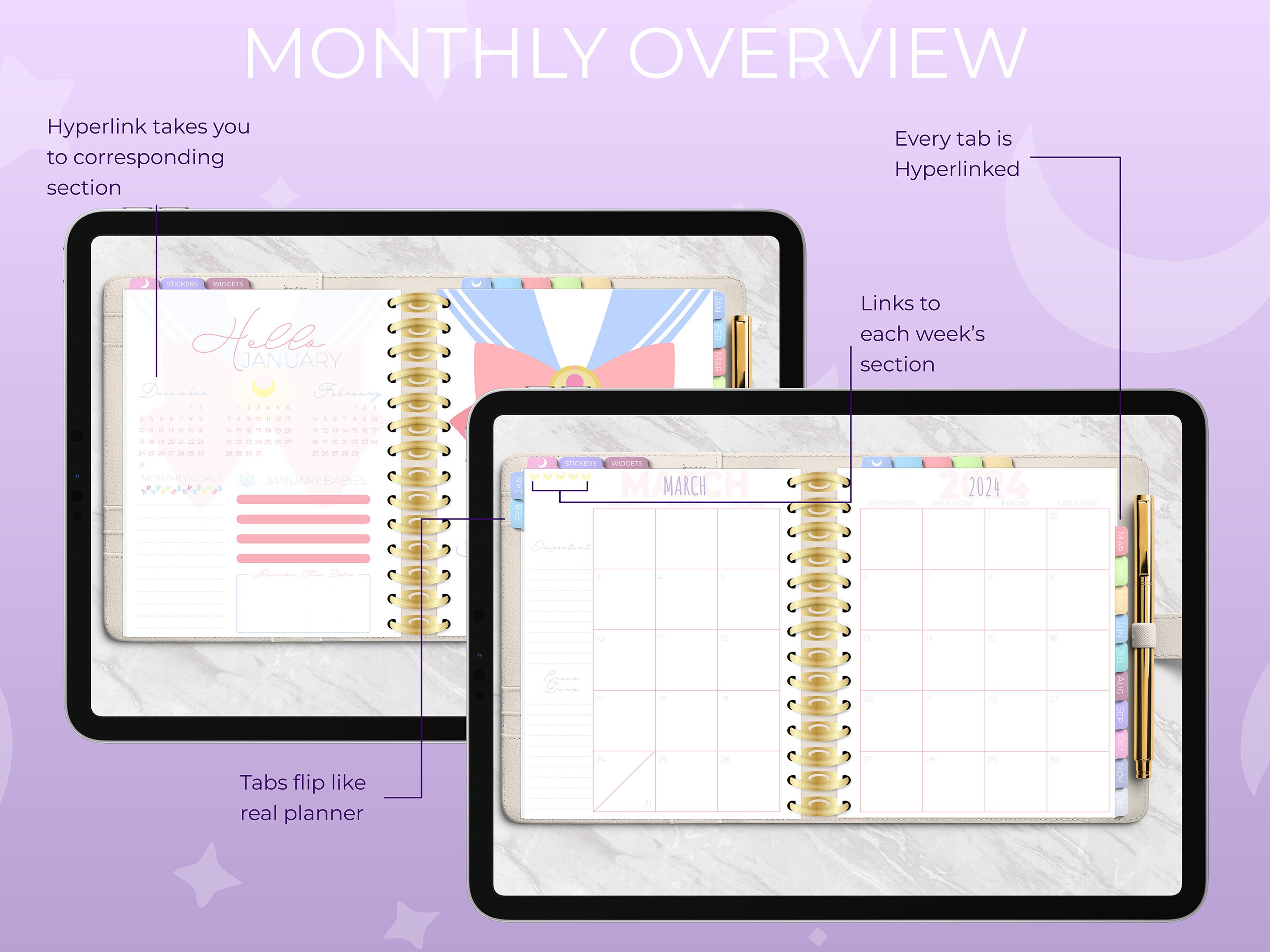 KAWAII DIGITAL PLANNER | Anime Inspired Cute Digital Planner W ...