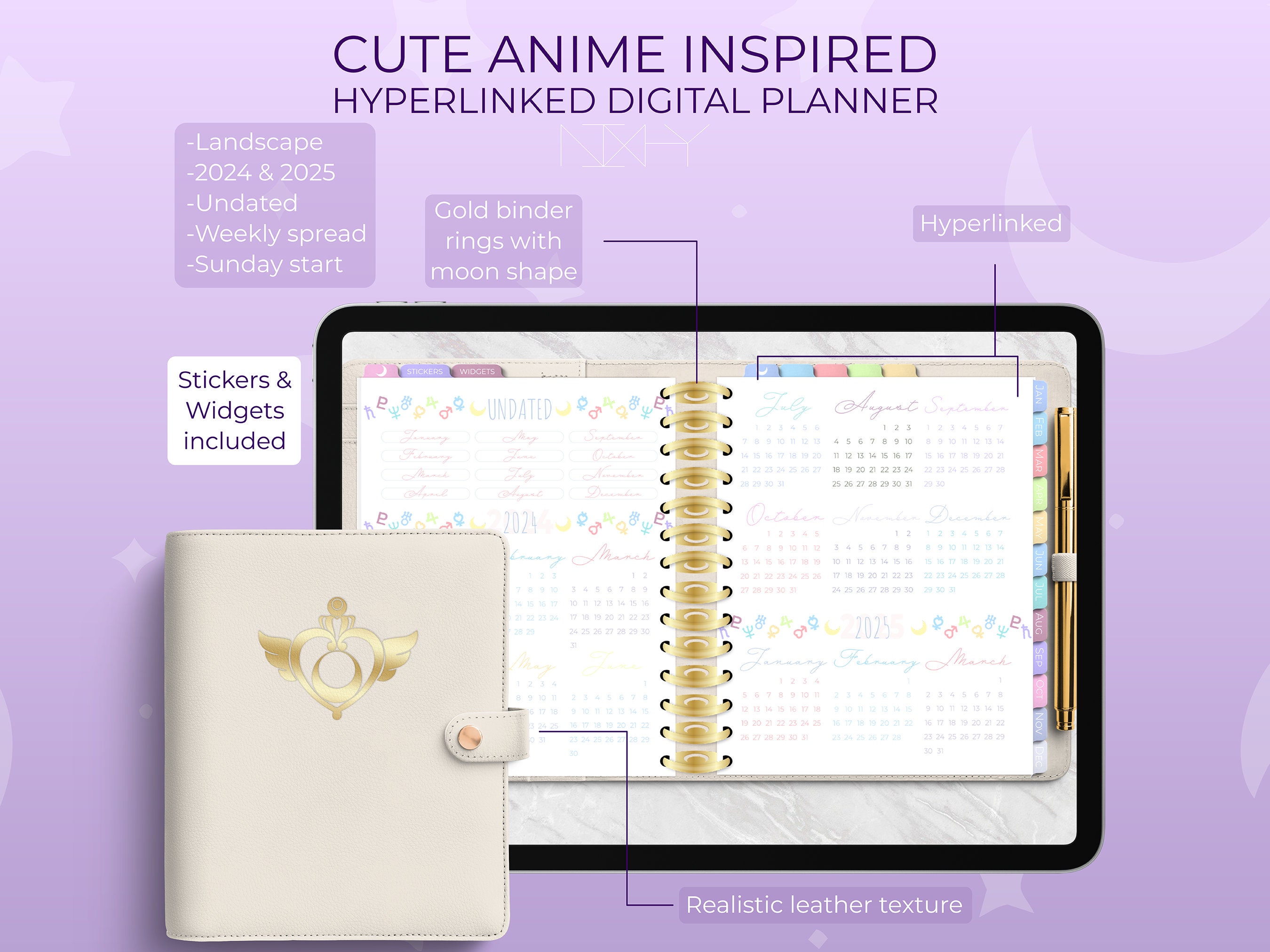KAWAII DIGITAL PLANNER | Anime Inspired Cute Digital Planner W ...