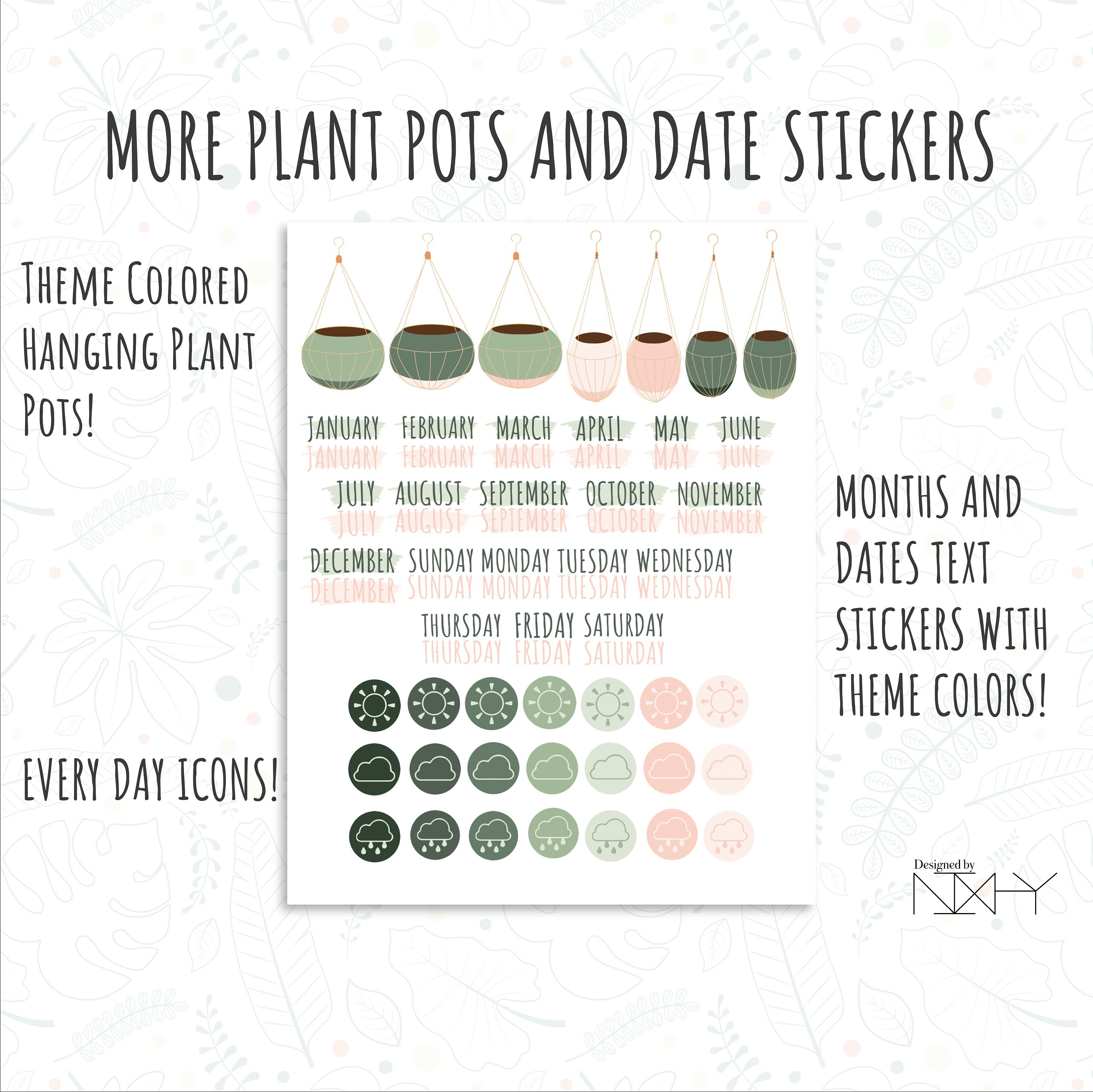 Plant Lover Sticker Set, Plant Lady Digital Journal Stickers, Nature ...
