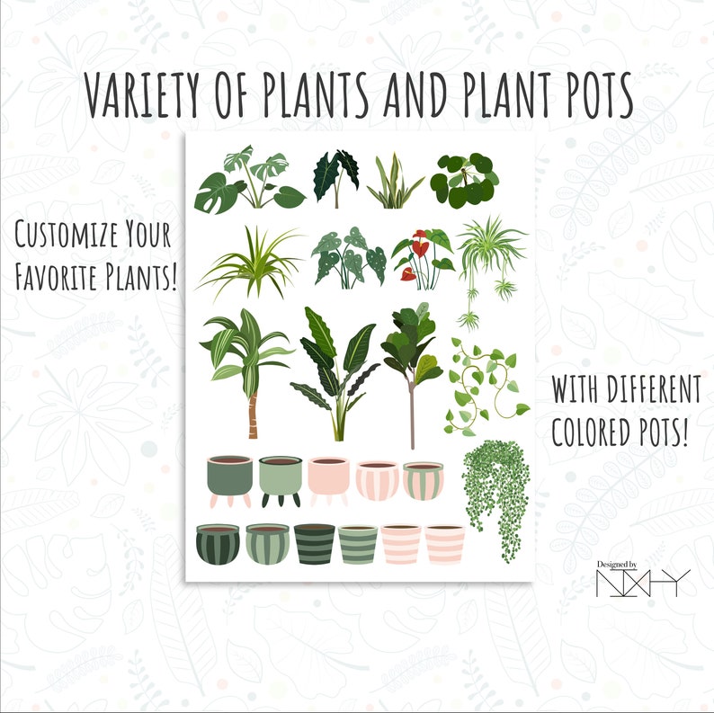 Plant Lover Sticker Set, Plant Lady Digital Journal Stickers, Nature ...