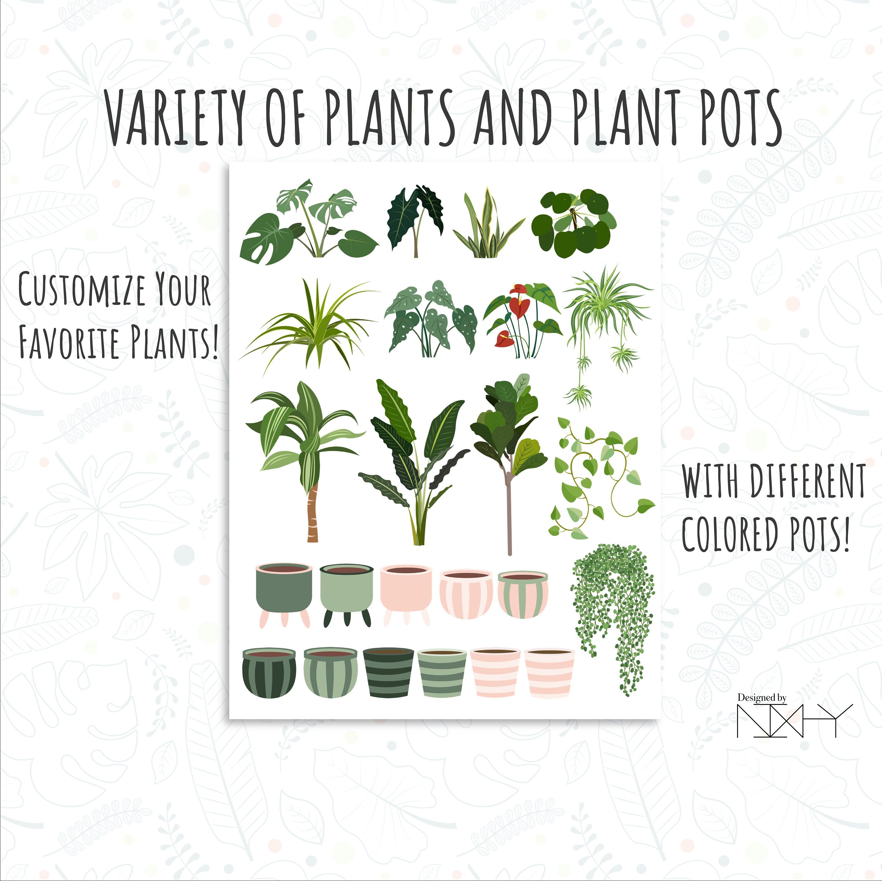 Plant Lover Sticker Set, Plant Lady Digital Journal Stickers, Nature ...