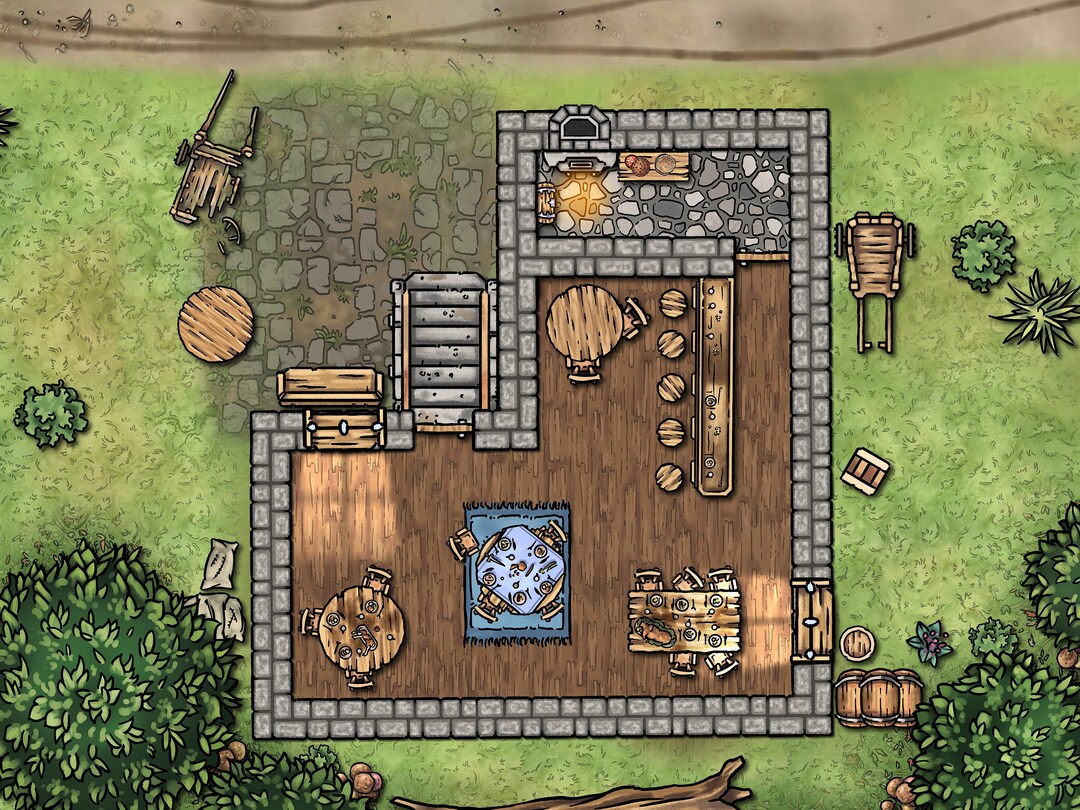 Tavern Battle-map, Night and Day, for Home-brewed Campaigns, Dungeons ...