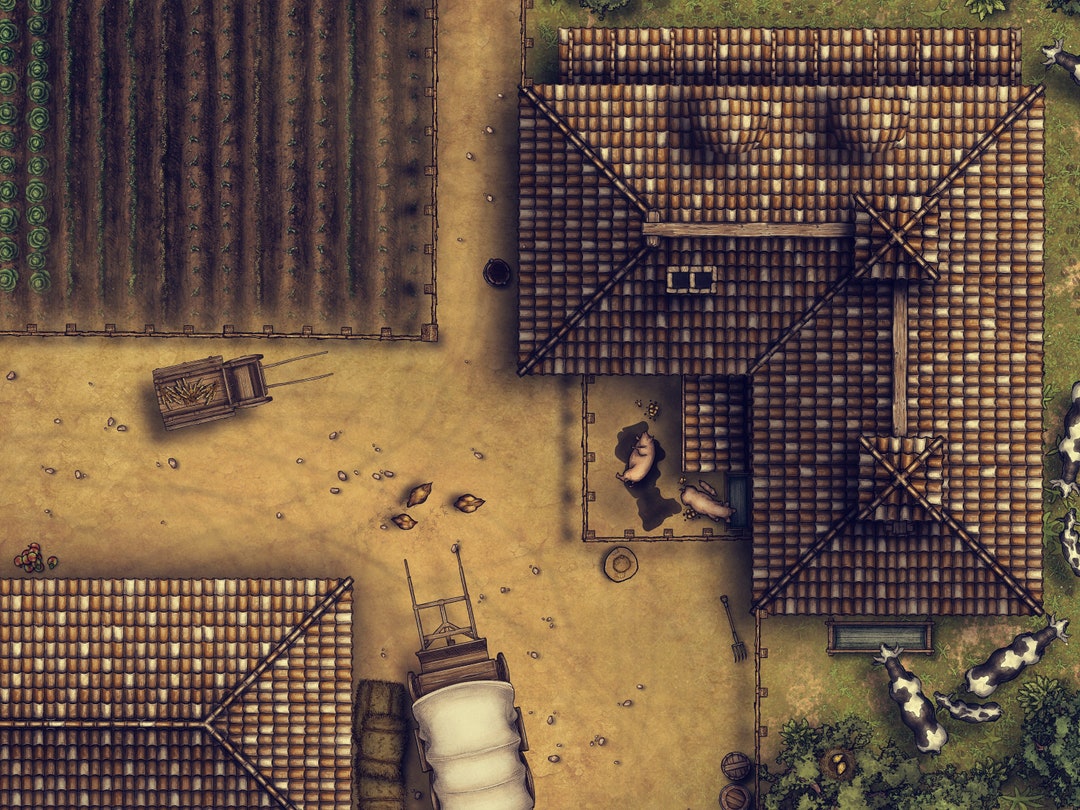 Farm Battle-map, Night and Day, for Home-brewed Campaigns, Dungeons and ...