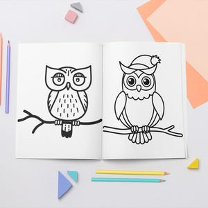Cute Owl Coloring Book - 20 Printable Coloring Pages. Children's Owl ...