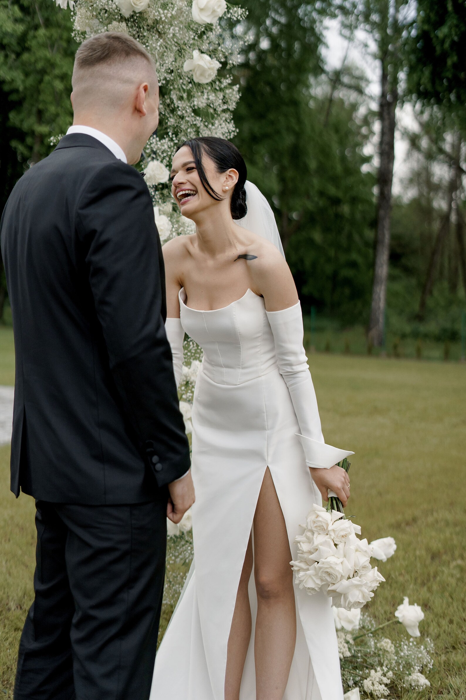 Open Top Wedding Dress. Corset Dress for Wedding. Satin Bridal Dress ...