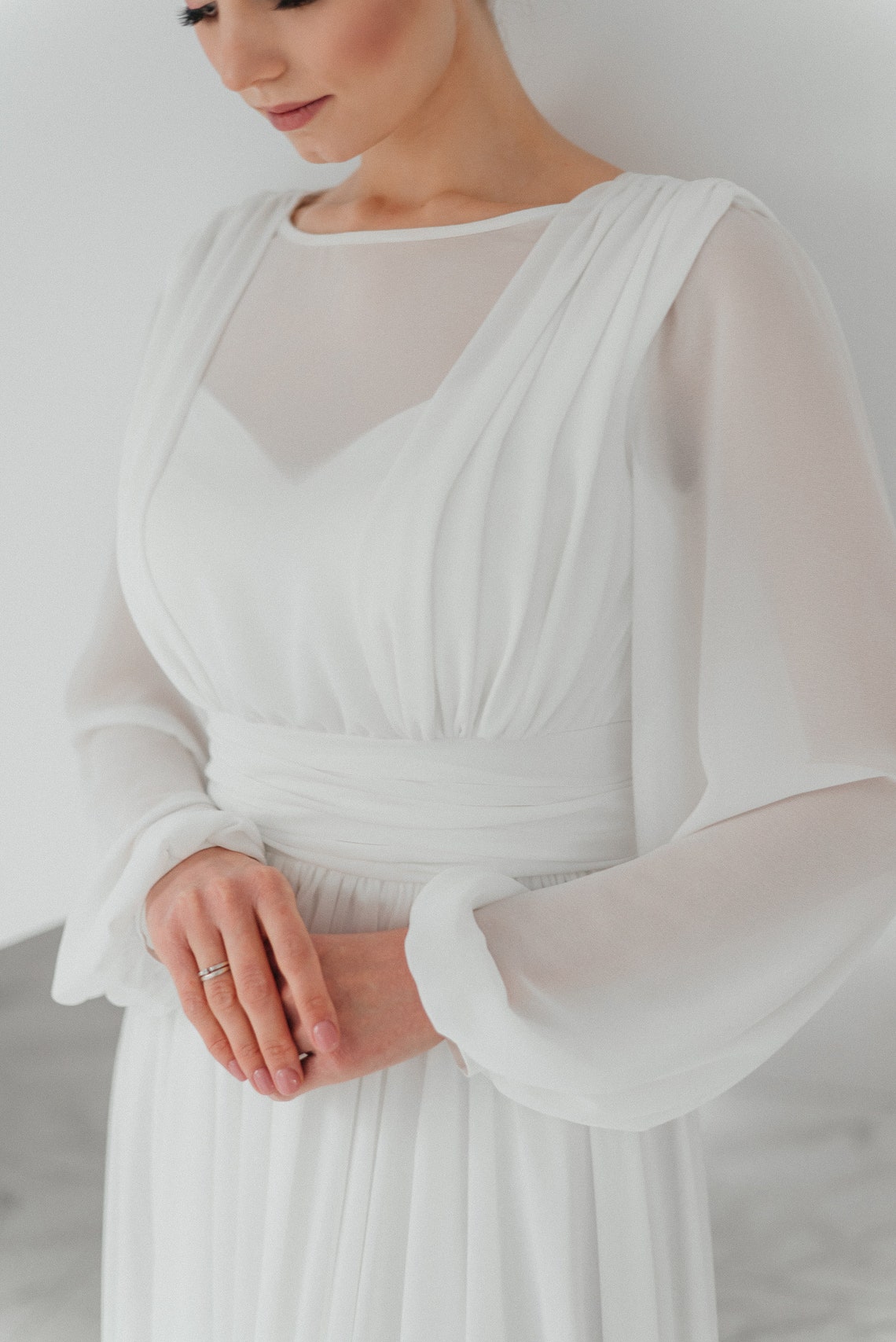 Concise Wedding Dress. Church Wedding Dress. Elegant Bridal - Etsy