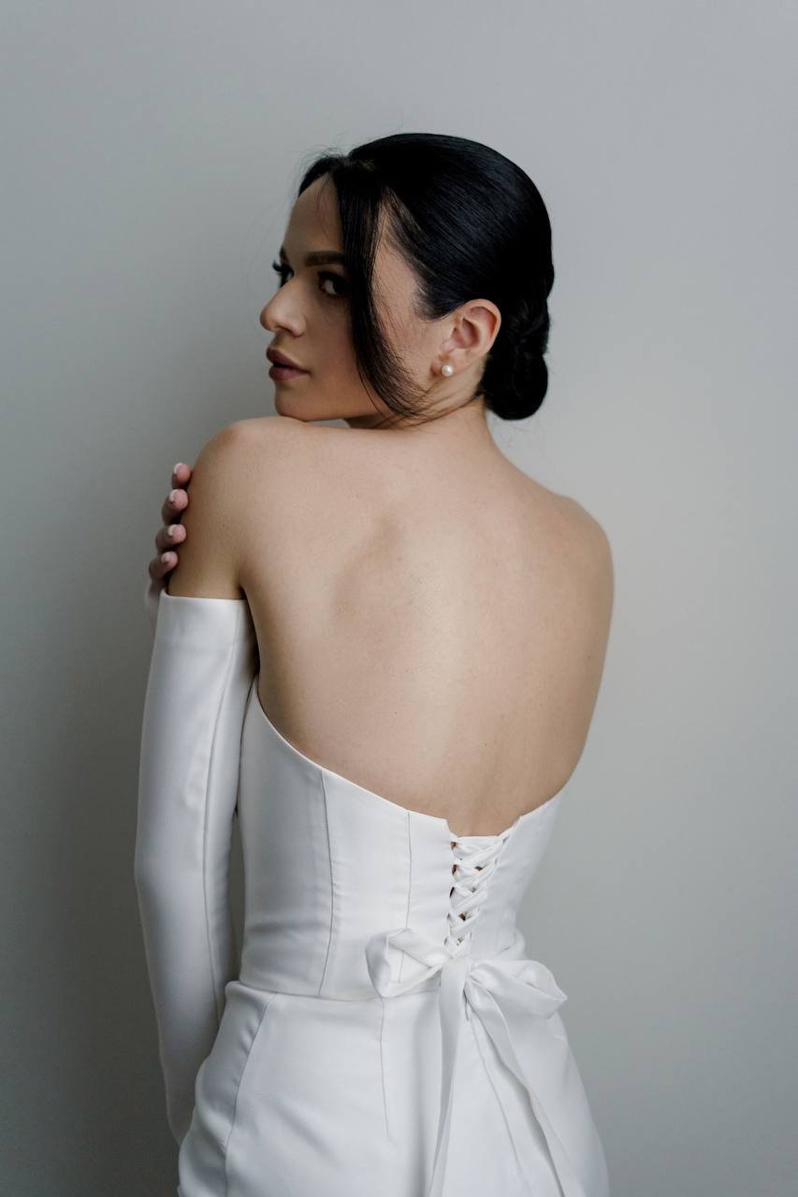 Open Top Wedding Dress. Corset Dress for Wedding. Satin Bridal Dress ...