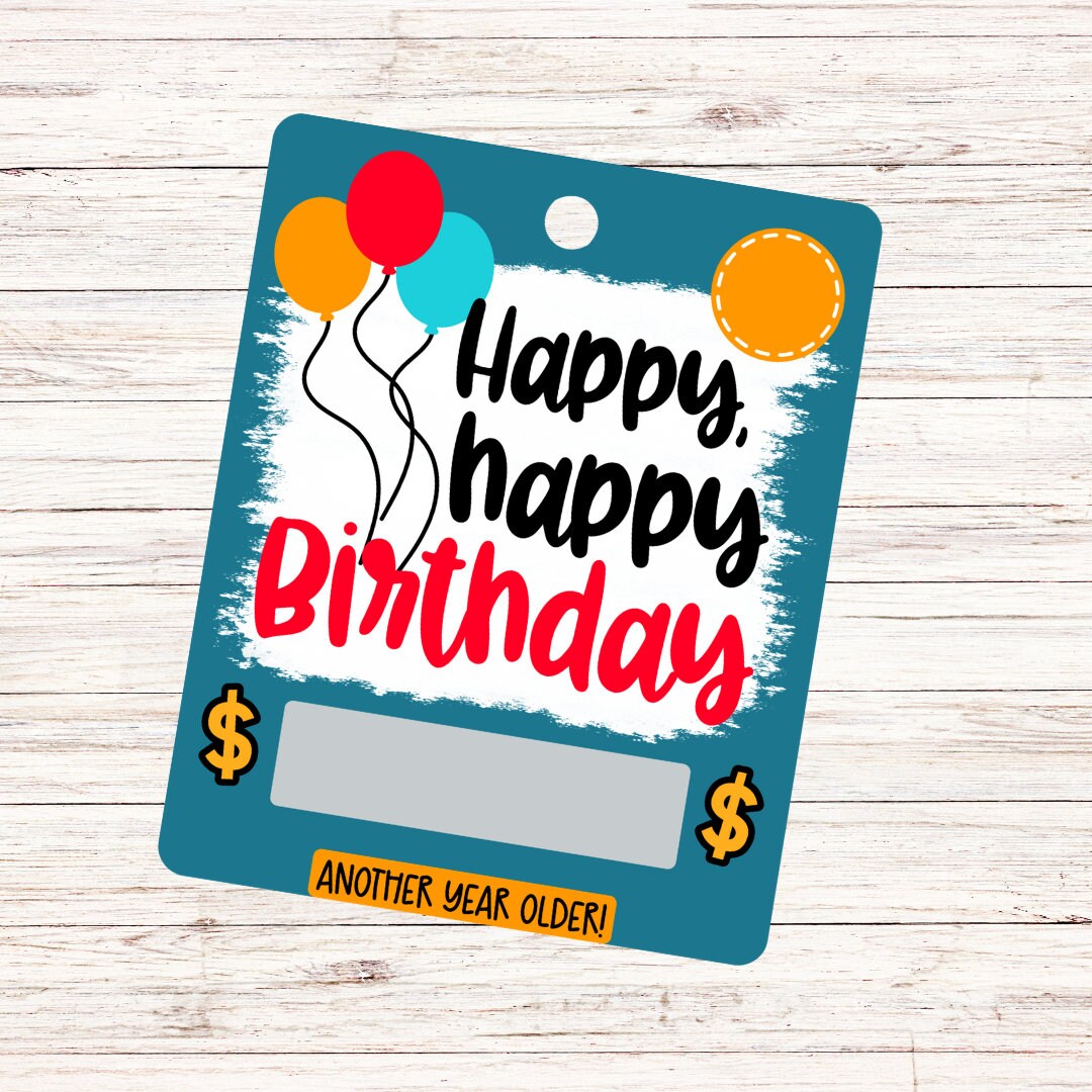 Happy Birthday Money Holder, Birthday Money Card, Happy Birthday, Gift ...