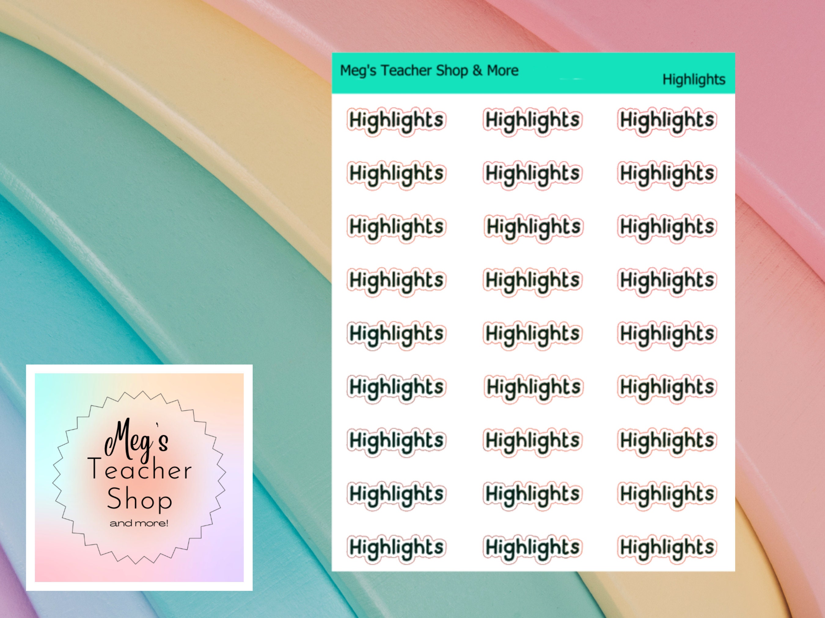 Highlighter Sticker - Etsy