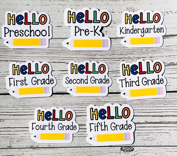 Hello Grade Stickers Teacher Decal Vinyl Vinyl Decal - Etsy