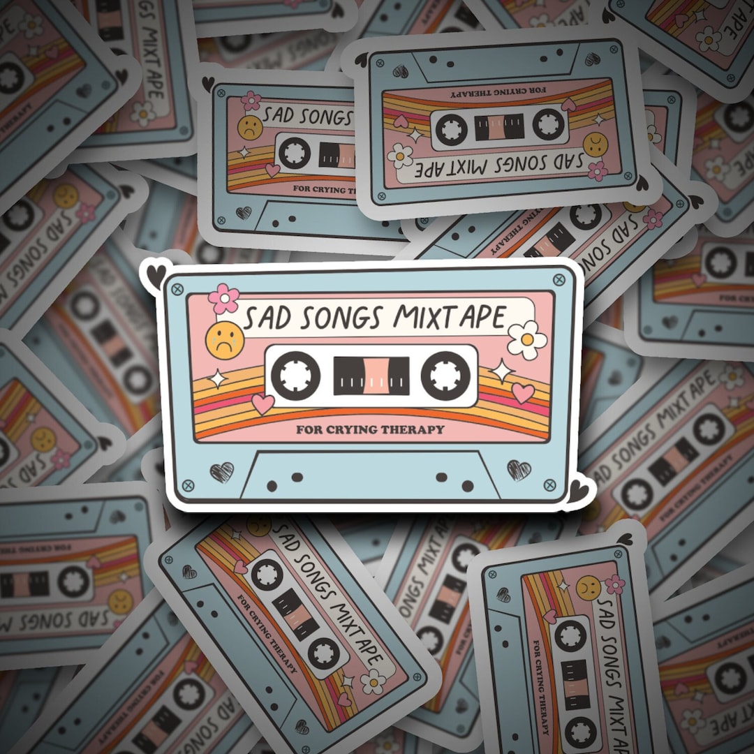 Sad Songs Mixtape Sticker | It Was Never a Phase| Emo Music | Emo ...