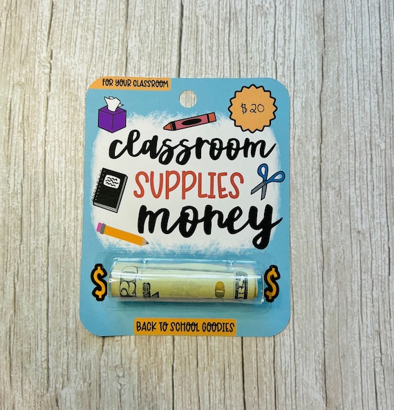 Classroom Supplies Teacher Money Card Back to School - Etsy