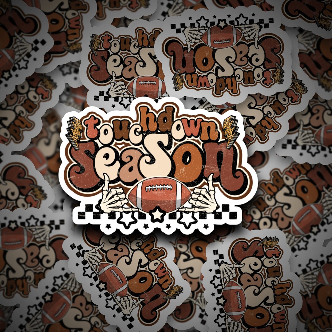 Touchdown Season Sticker Football Sticker Fall Football - Etsy