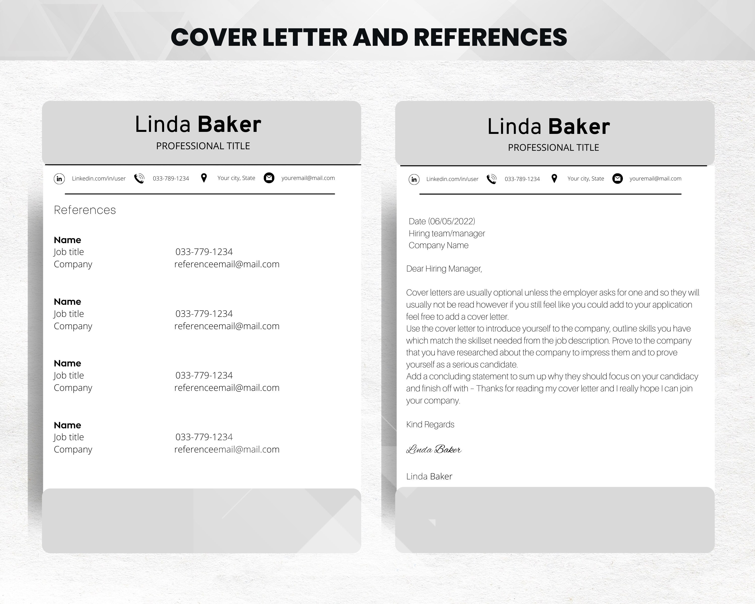 Creative Modern Executive Resume Template, Professional Template for ...