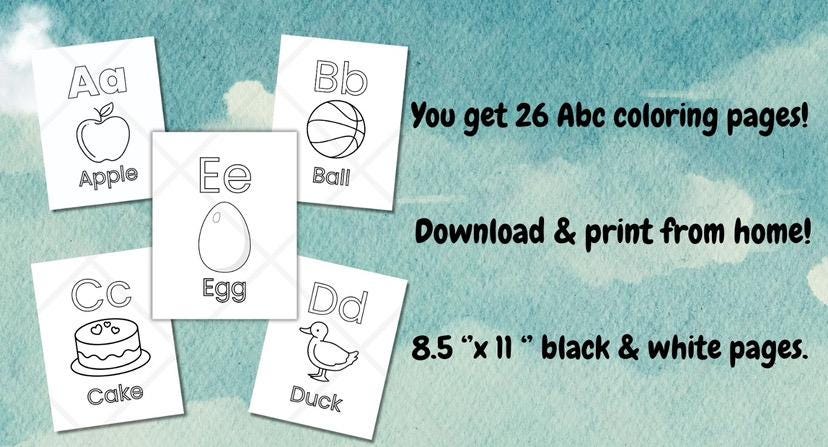Alphabet Coloring 26 Pages ,preschool Coloring Pages,preschool Activity ...