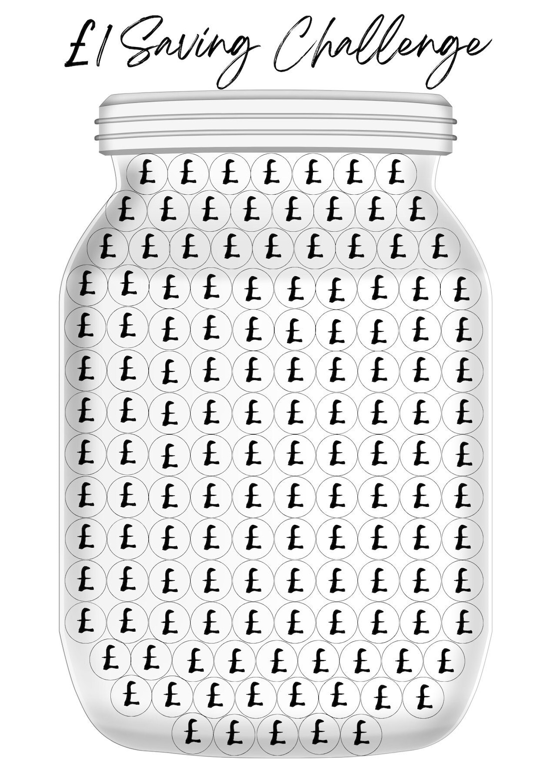 Pound Saving Challenge Digital Download A6 - Etsy