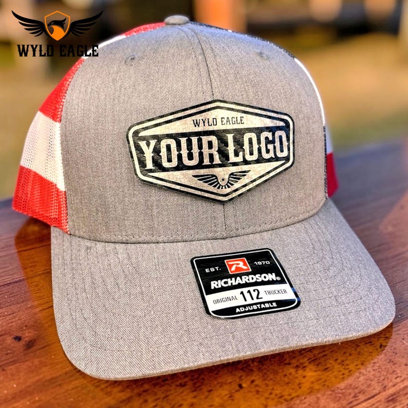 Custom Logo Leather Patch Hat Bulk Custom Hats for Business, Trucker ...