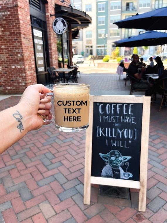 Custom Glass Mug Custom Glass Coffee Mug Personalized Coffee - Etsy