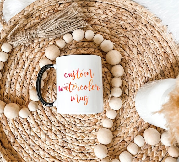 Personalized Mug Custom Watercolor Mug Custom Coffee Mug - Etsy