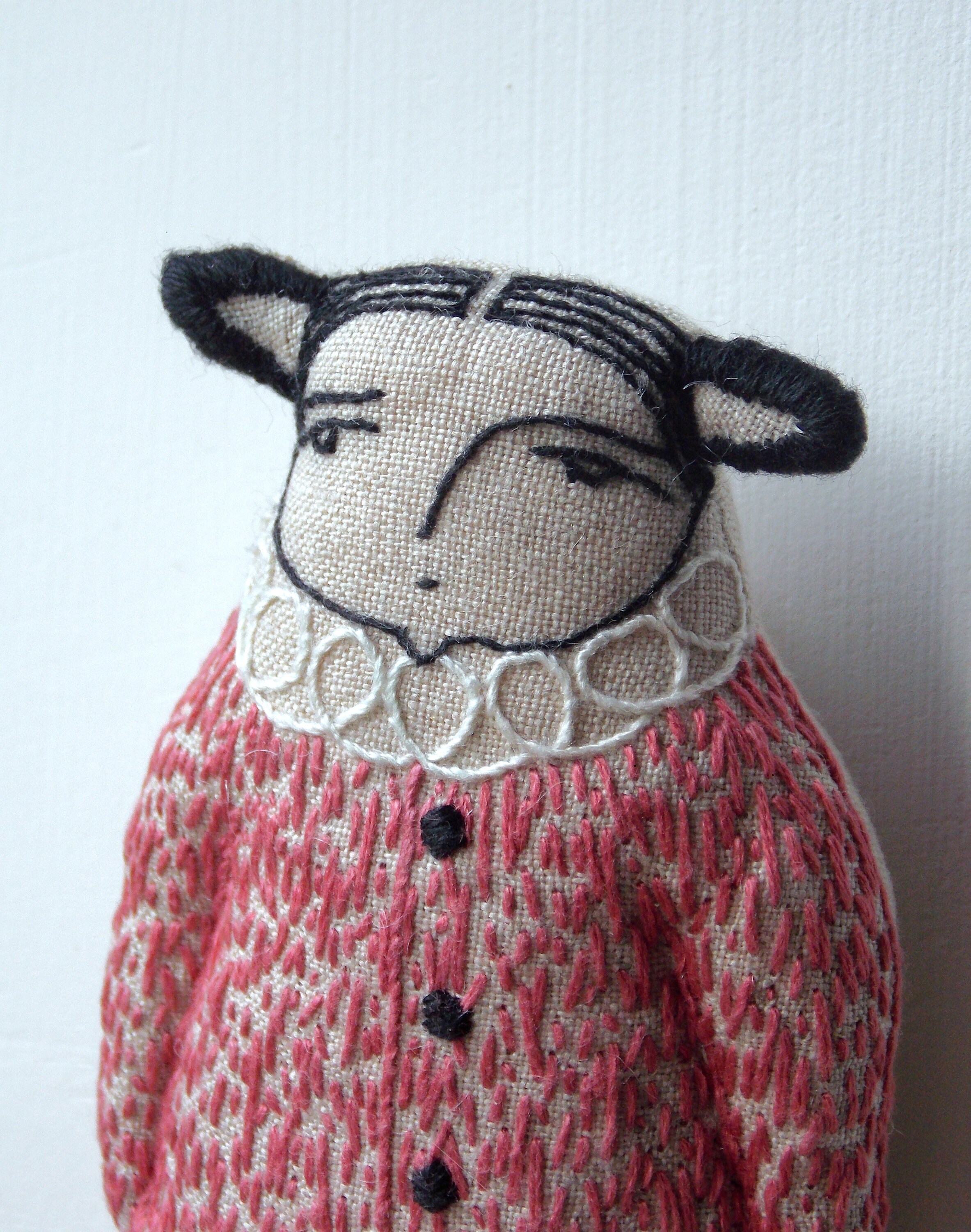 Miriam: Handmade Embroidered Linen Art Doll - Eco-friendly Collectible ...