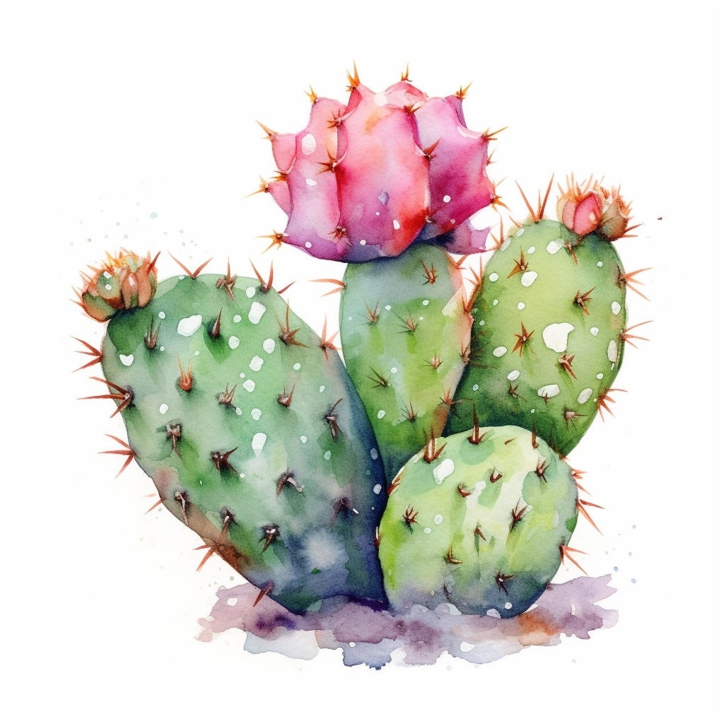 Watercolor Cactus Clipart Flowers 20 Printable Digital Downloads - Etsy