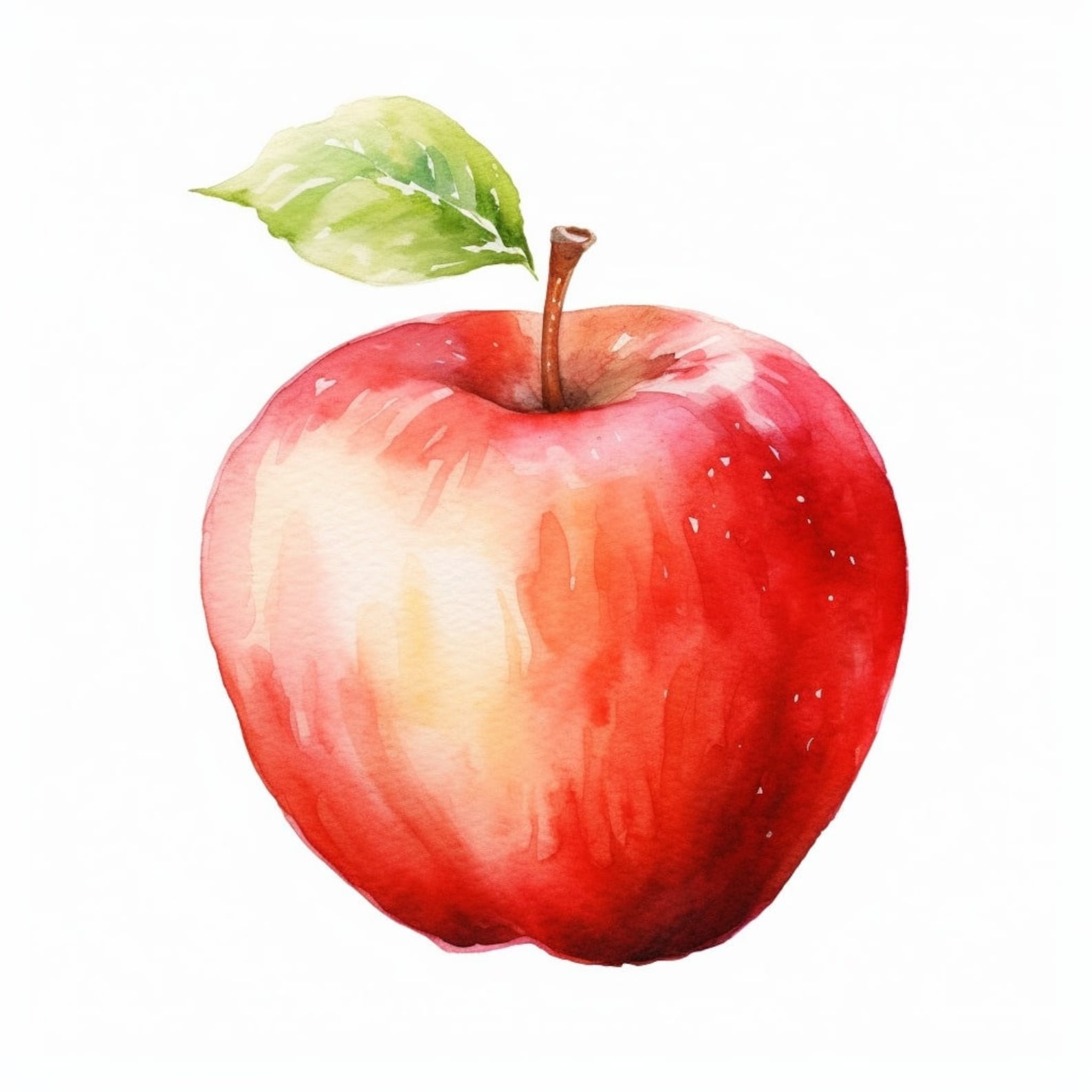 Watercolor Apple Clipart 20 Printable High Quality Jpgs Digital ...