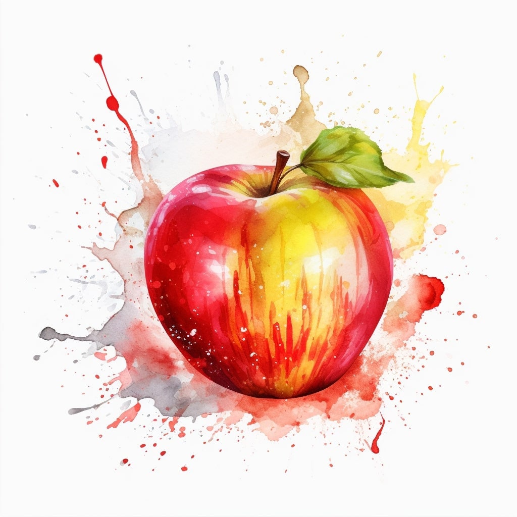 Watercolor Apple Clipart 20 Printable High Quality Jpgs Digital ...