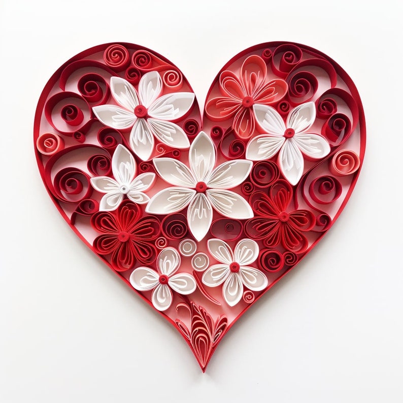 20 Quilling Hearts Colorful Love Art Clip Art Digital Downloads. - Etsy