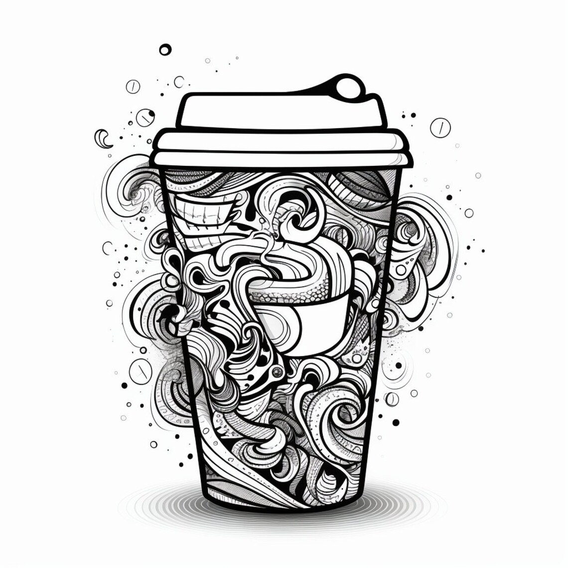 Coffee Cup Adult Coloring Printable Pages 30 Digital Downloads - Etsy