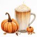 Watercolor Pumpkin Spice Coffee Latte Clipart Art Printable 20 High ...