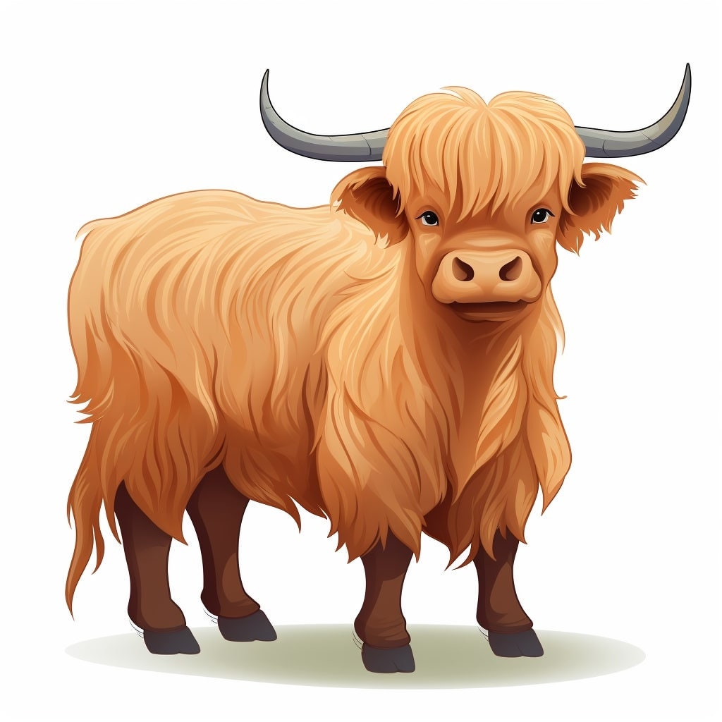 Highland Cow Cartoon Printable Clipart 20 Instant Digital Downloads - Etsy