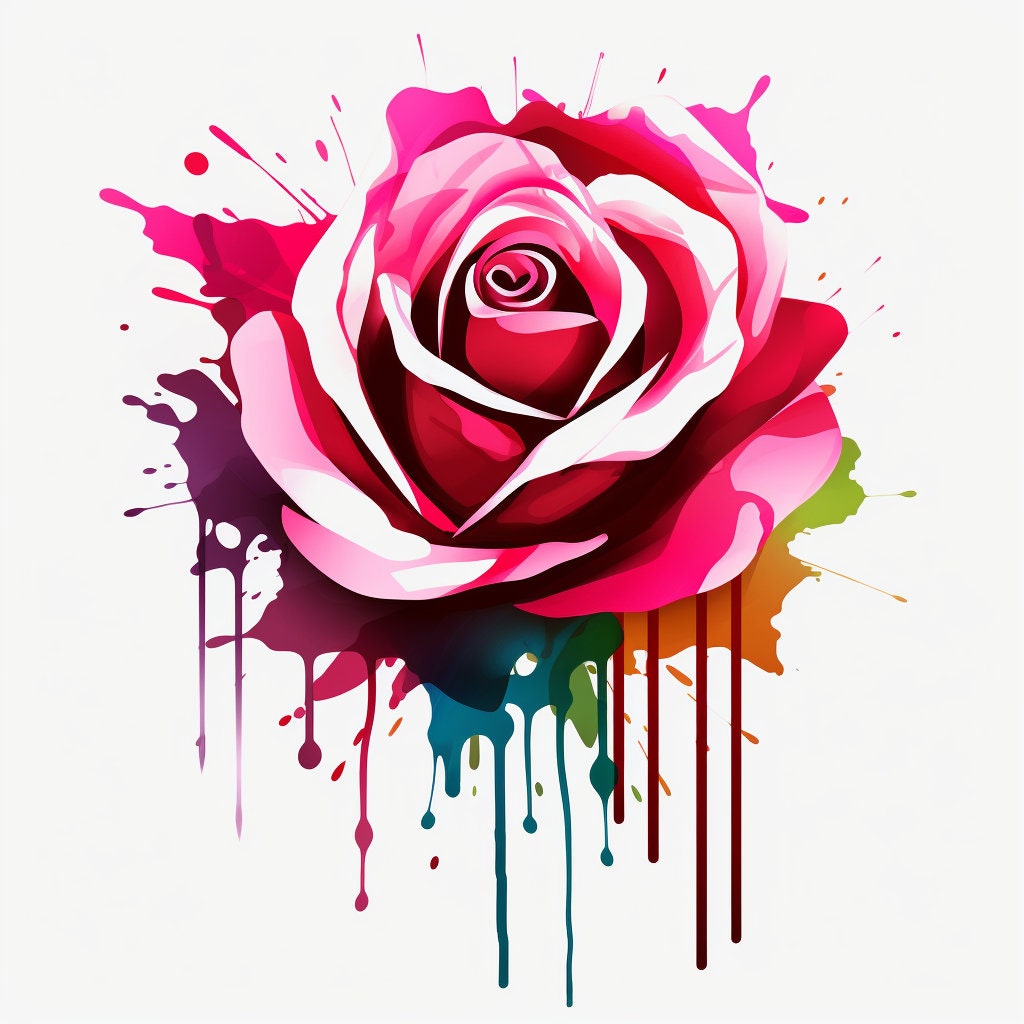 Graffiti Rose Petal Clipart 20 Printable High Quality Jpgs - Etsy