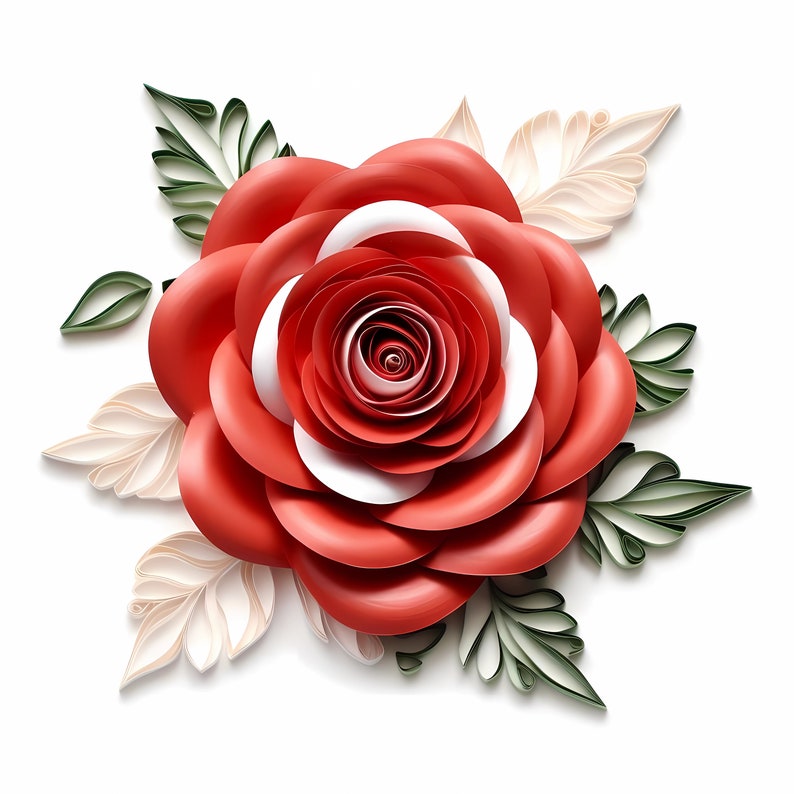 20 Quilling Rose Flower Colorful Clip Art Digital Downloads. - Etsy