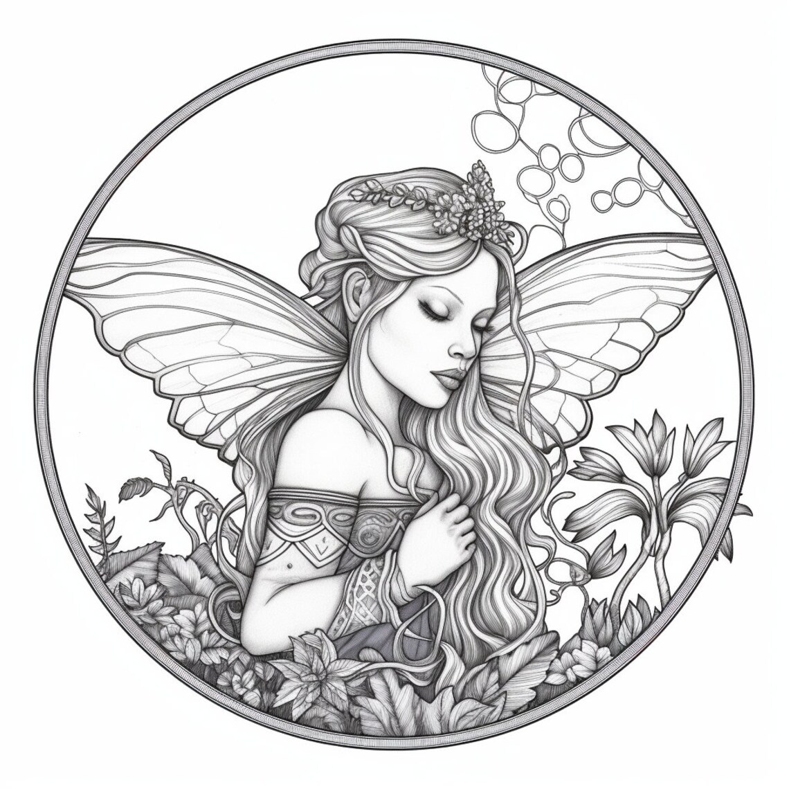 25 Adult Coloring Pages Fairy Faries Fantasy Printable Instant Download ...