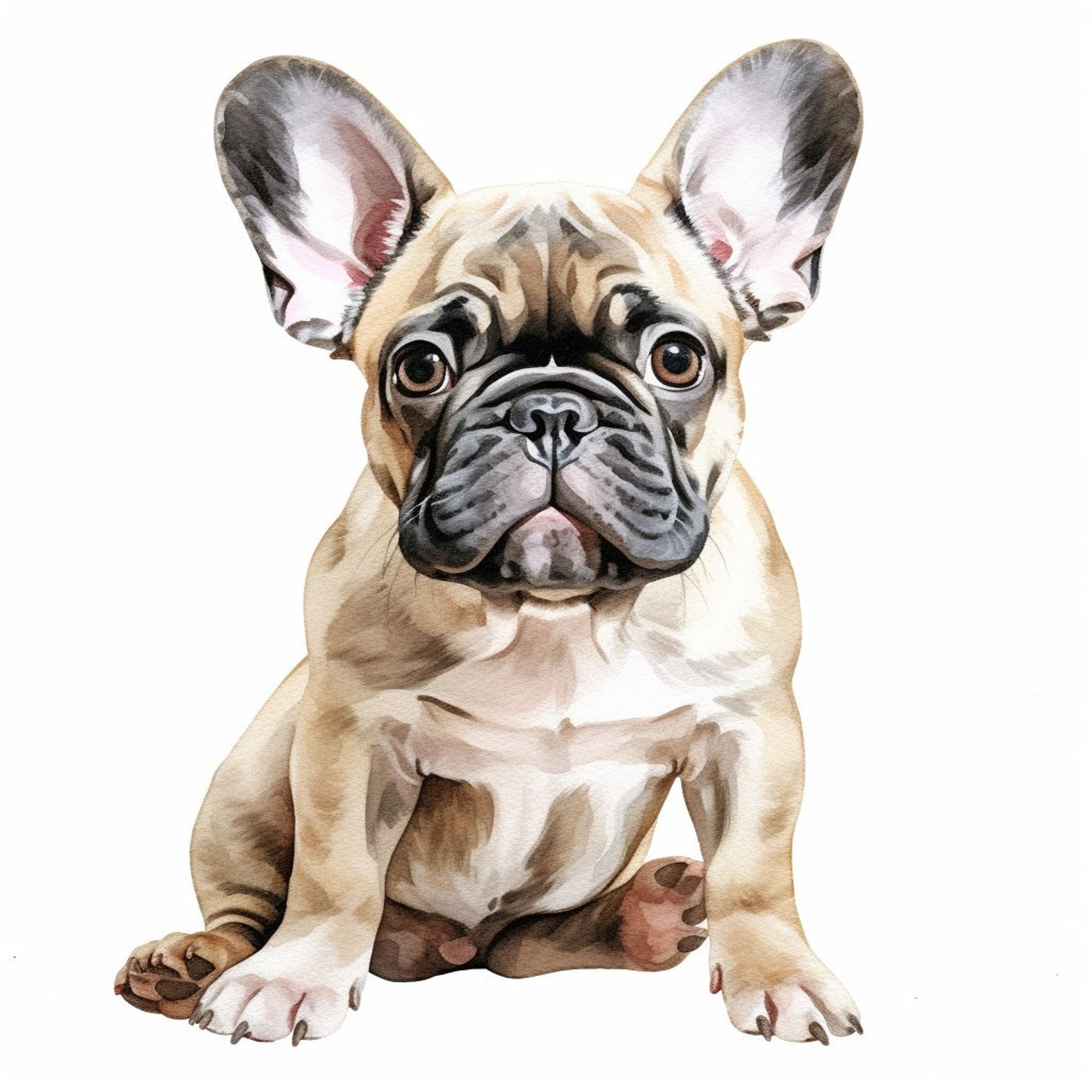 French Bulldog Frenchie Clipart Dog Art Printable 20 Digital - Etsy