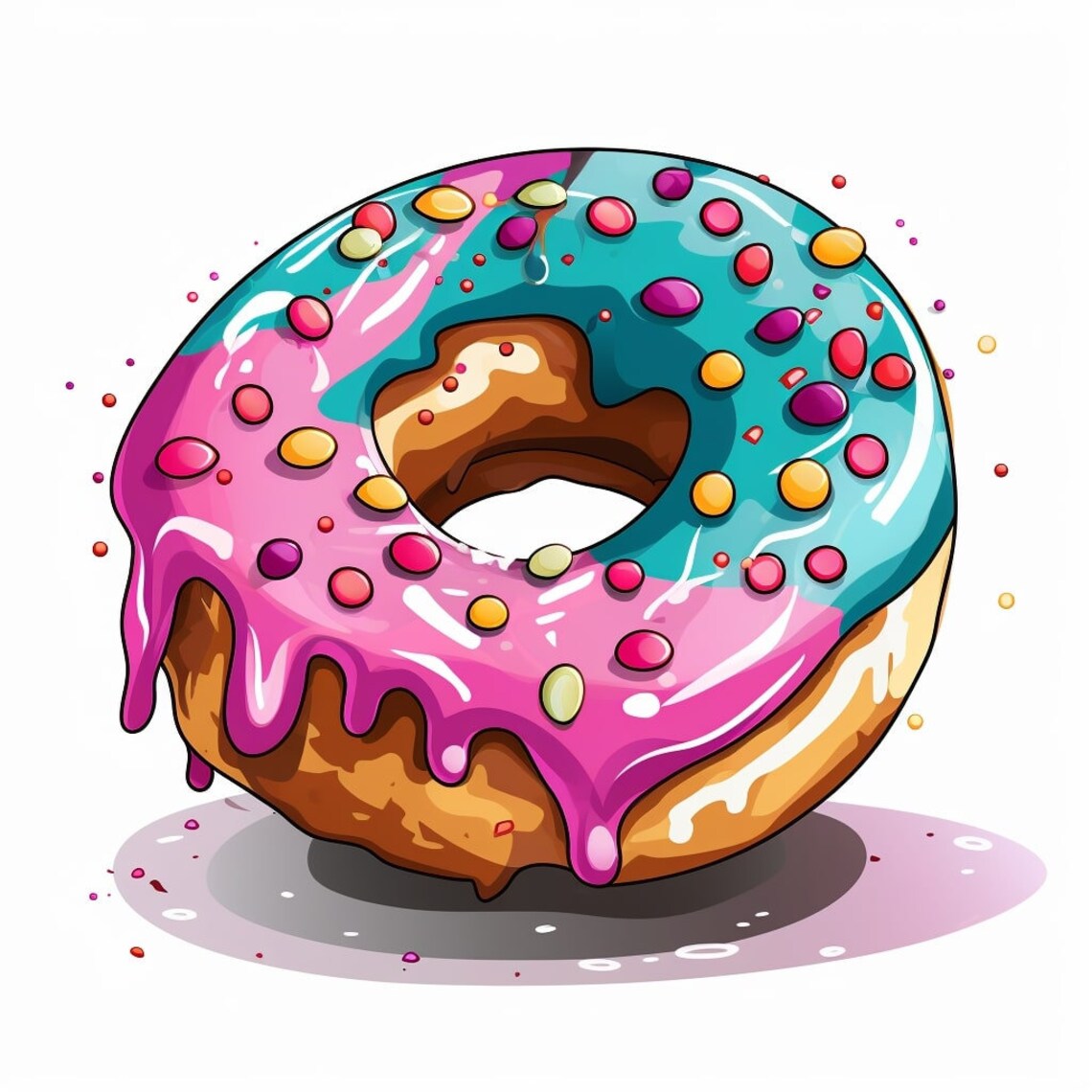 Graffiti Donut Clipart 20 Printable High Quality Jpgs Digital Download ...