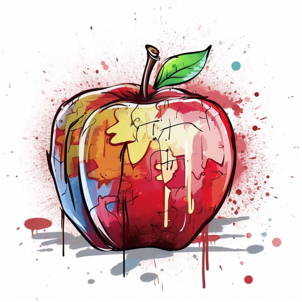 Graffiti Apple Clipart 20 Printable High Quality Jpgs Digital Download ...
