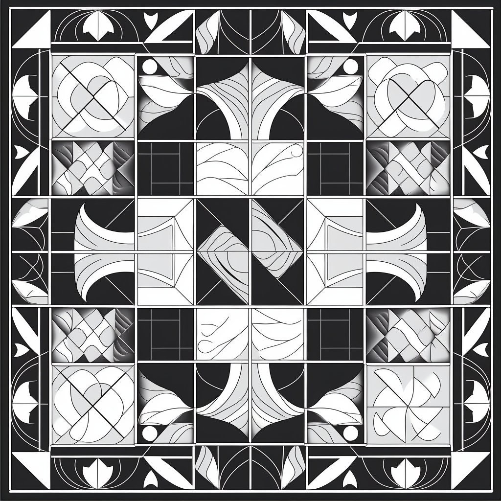 Quilting Patchwork Printable Adult Coloring Page 101 Digital Downloads ...