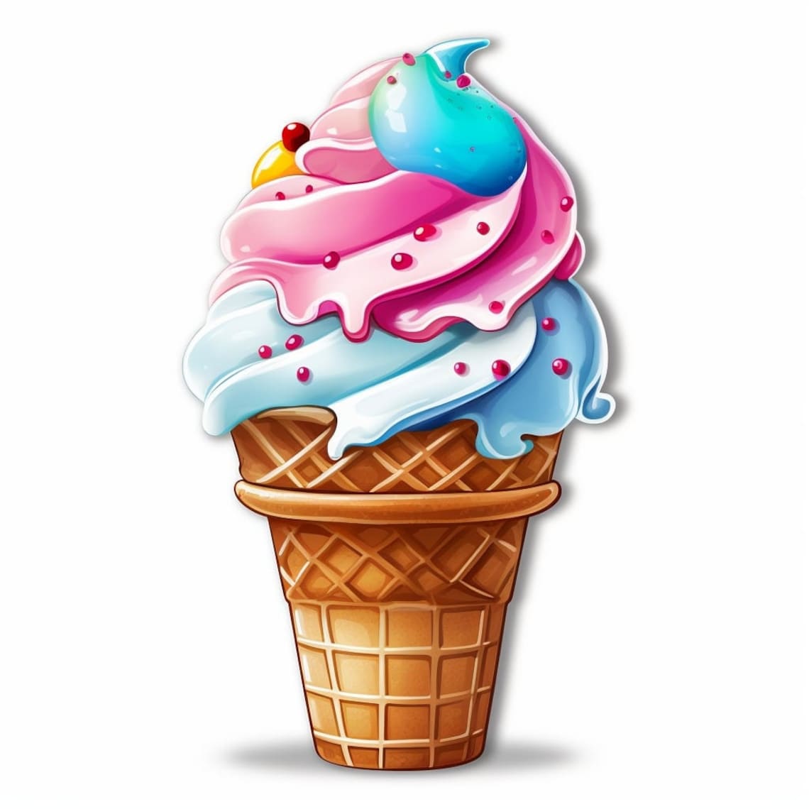 Ice Cream Cone Colorful Clipart Art Printable 20 High Quality Jpgs ...