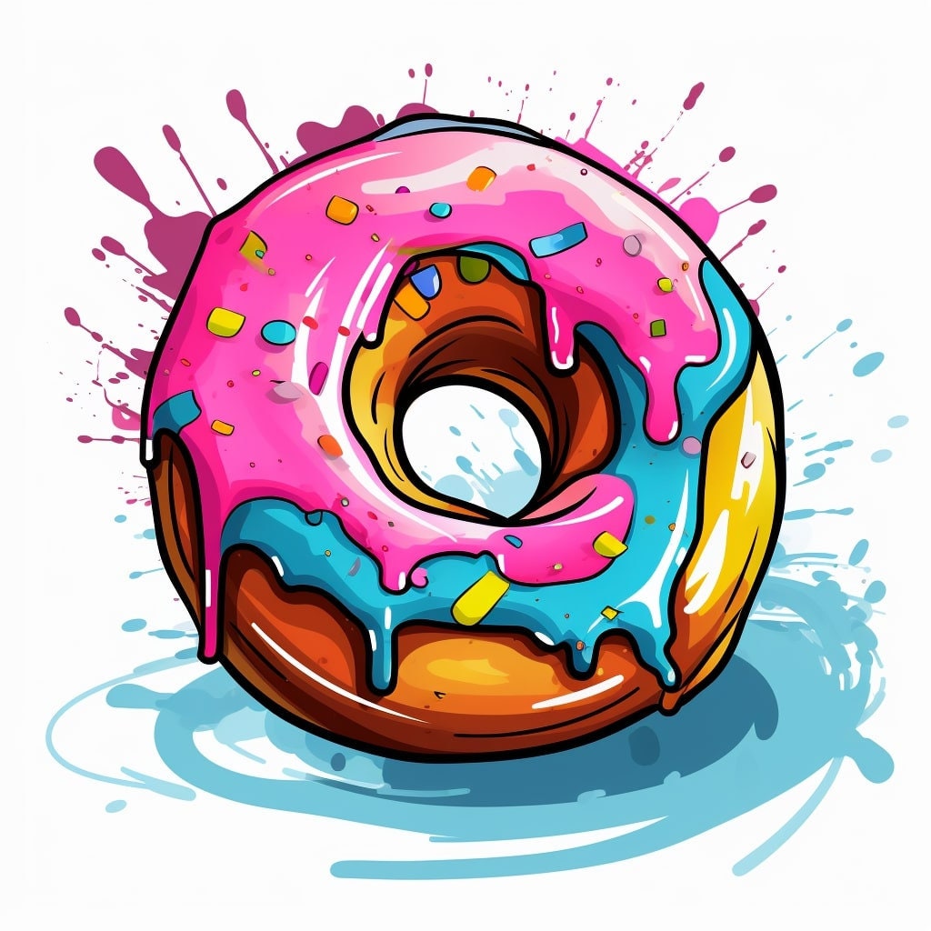 Graffiti Donut Clipart 20 Printable High Quality Jpgs Digital Download ...