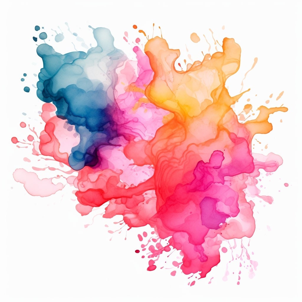 Watercolor Ink Splash Clipart 20 Printable High Quality Jpgs Digital ...