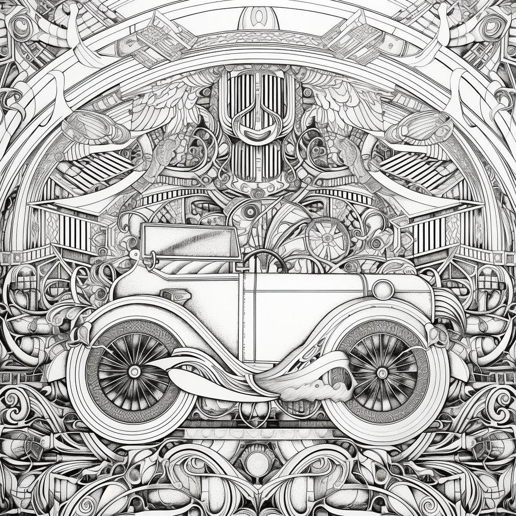 30 Vintage Car Truck Automobile Mandala Adult Coloring Pages Book - Etsy