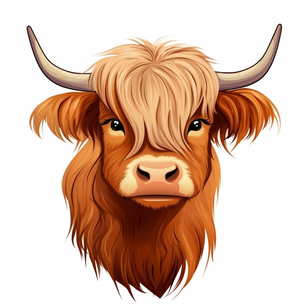Highland Cow Cartoon Printable Clipart 20 Instant Digital Downloads - Etsy